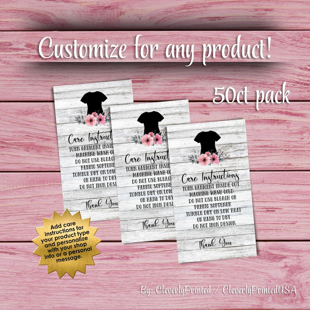 PRODUCT CARE CARDS | CC009 - Etsy