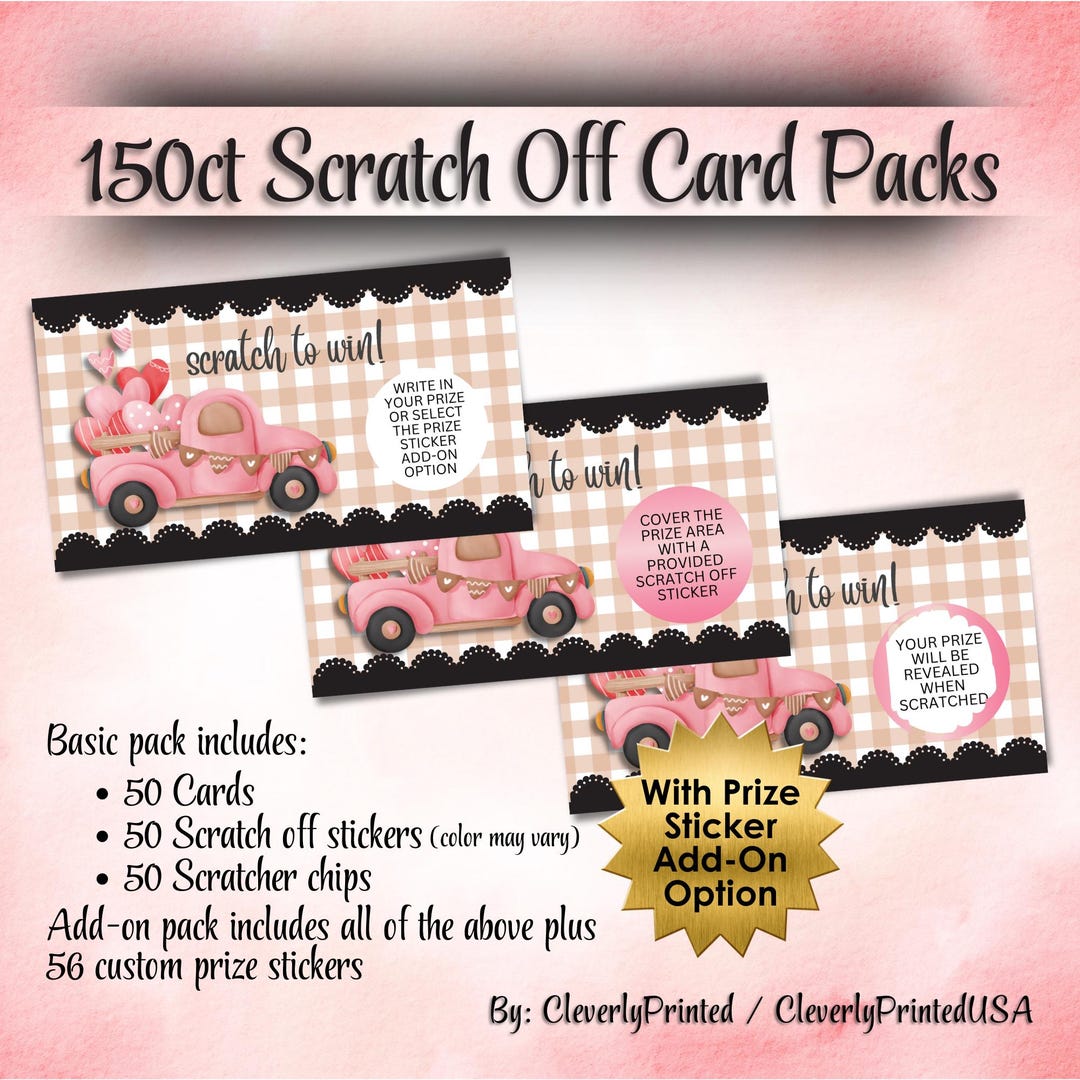 SCRATCH OFF CARDS | SC1005 - Etsy
