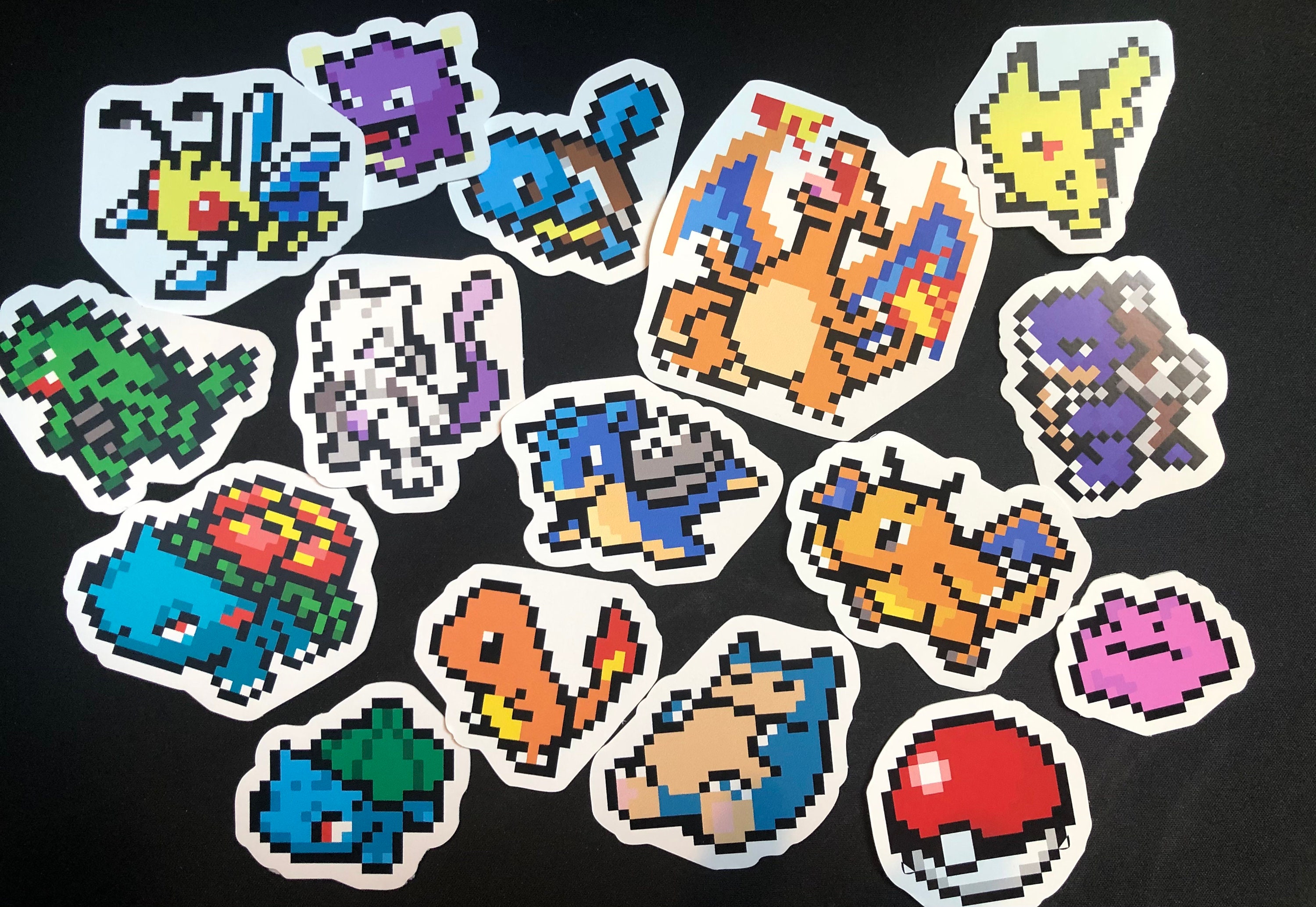 Pixel Art Pokemon Sticker Set x16 Waterproof Vinyl Decal | Etsy