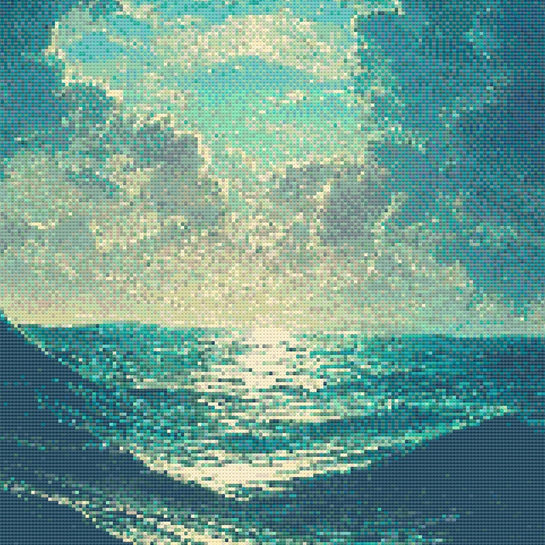 Beautiful Ocean Cross Stitch Pattern Ocean Waves Patterns - Etsy