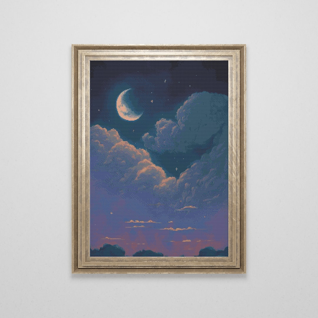 Night Sky Cross Stitch Pattern | Night Sky Cross Stitch Chart Download ...