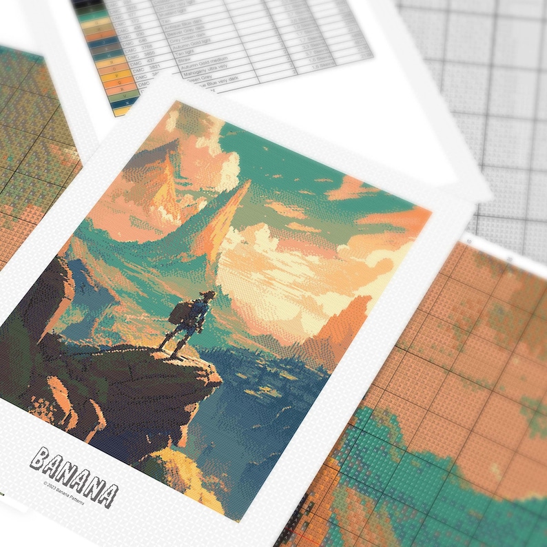 Zelda Inspired Cross Stitch Pattern BOTW Landscape Cross - Etsy