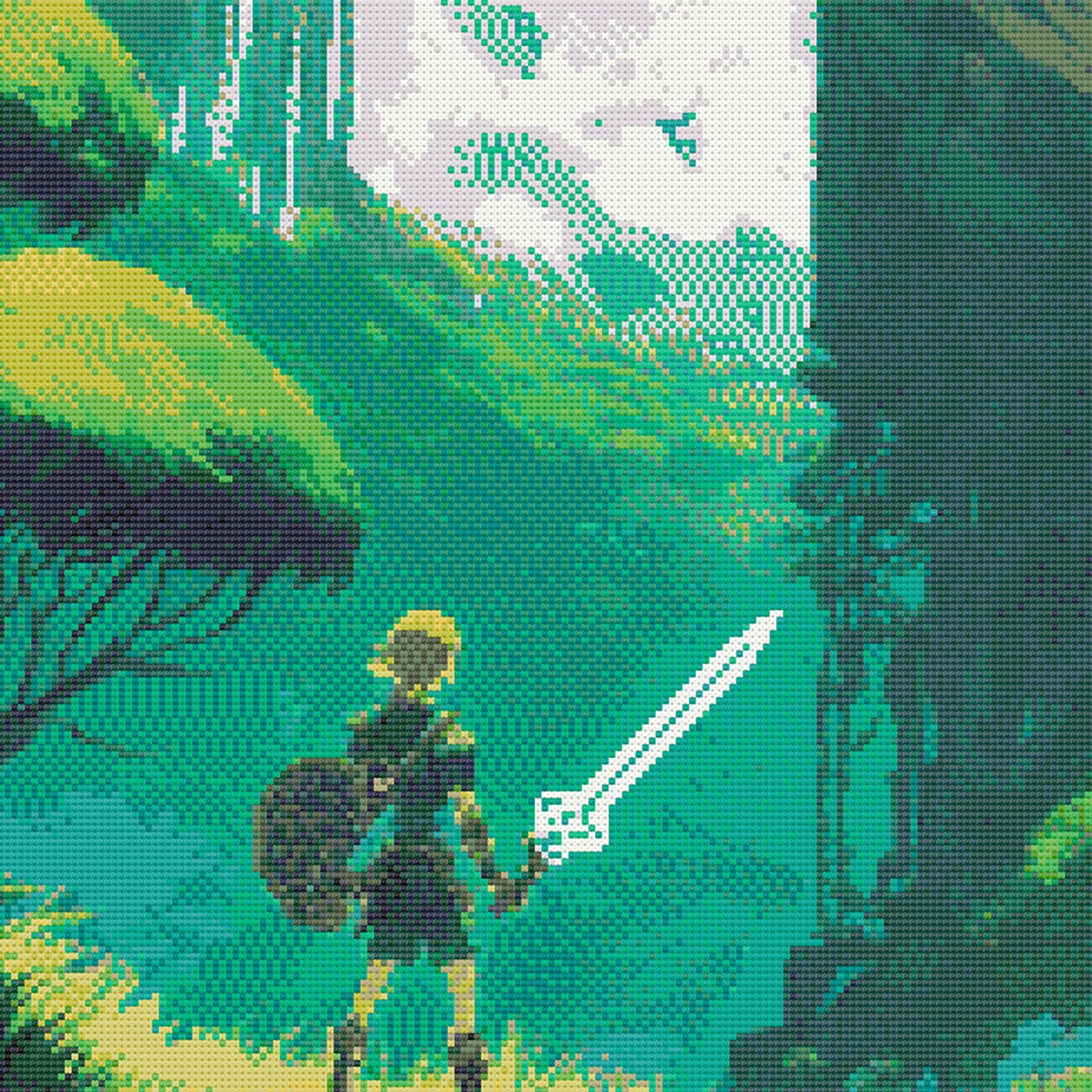 Zelda Inspired Cross Stitch Pattern BOTW Landscape Cross - Etsy