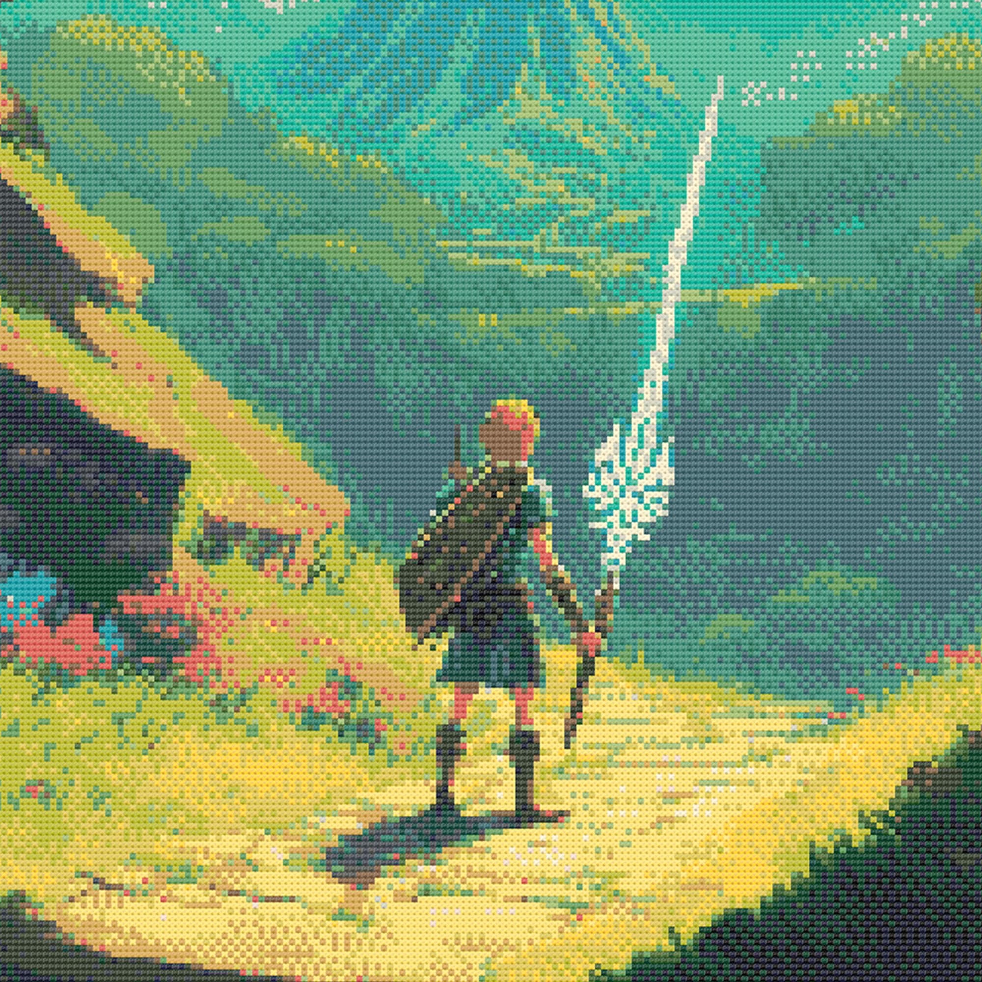 Zelda Inspired Cross Stitch Pattern BOTW Landscape Cross - Etsy