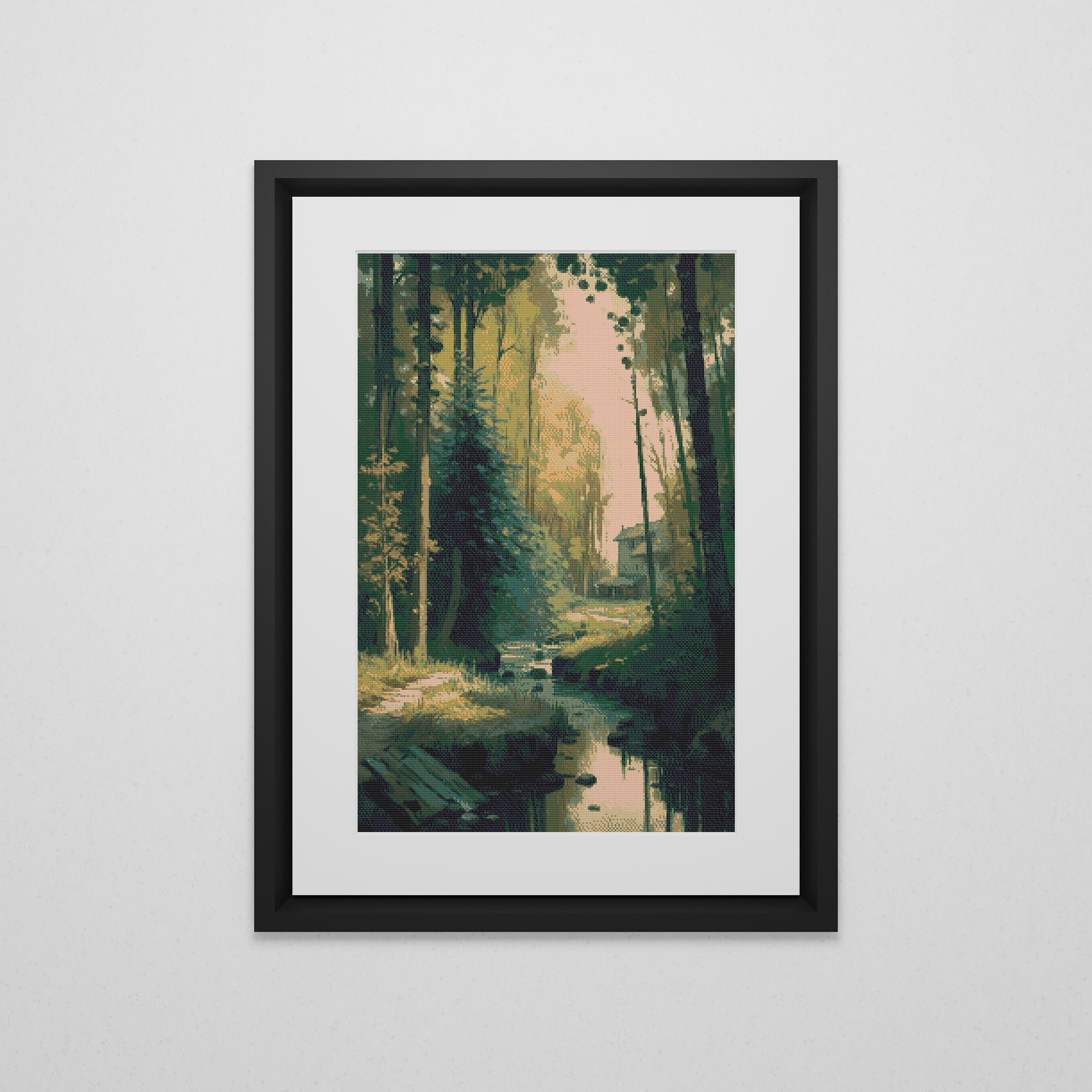 Forest River Cross Stitch Pattern Landscape Cross Stitch - Etsy