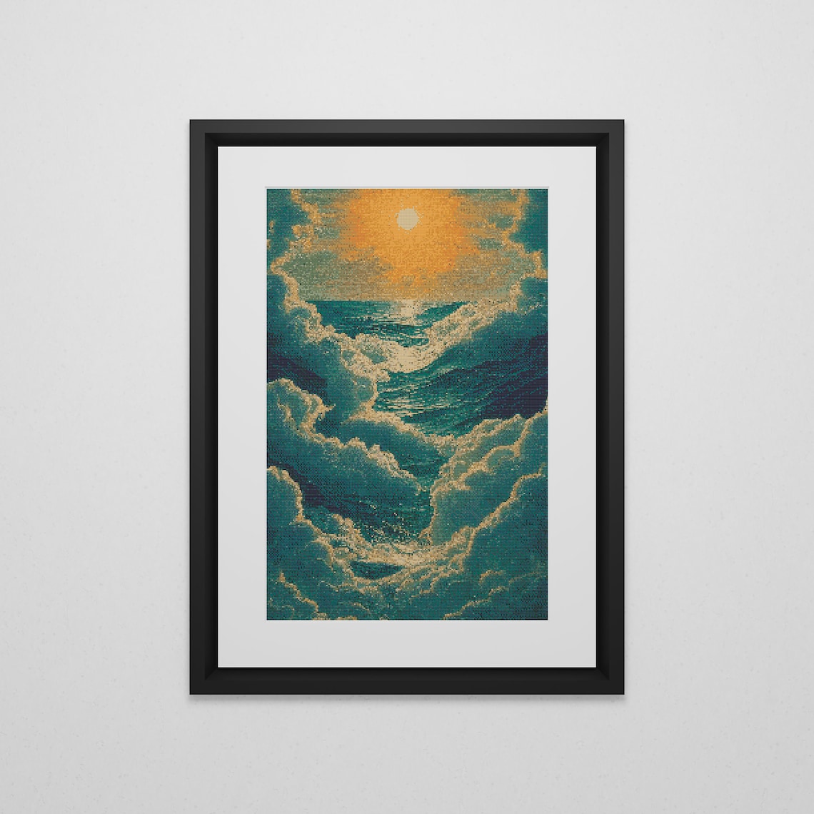 Beautiful Ocean Cross Stitch Pattern | Ocean Waves Patterns | Seascape ...