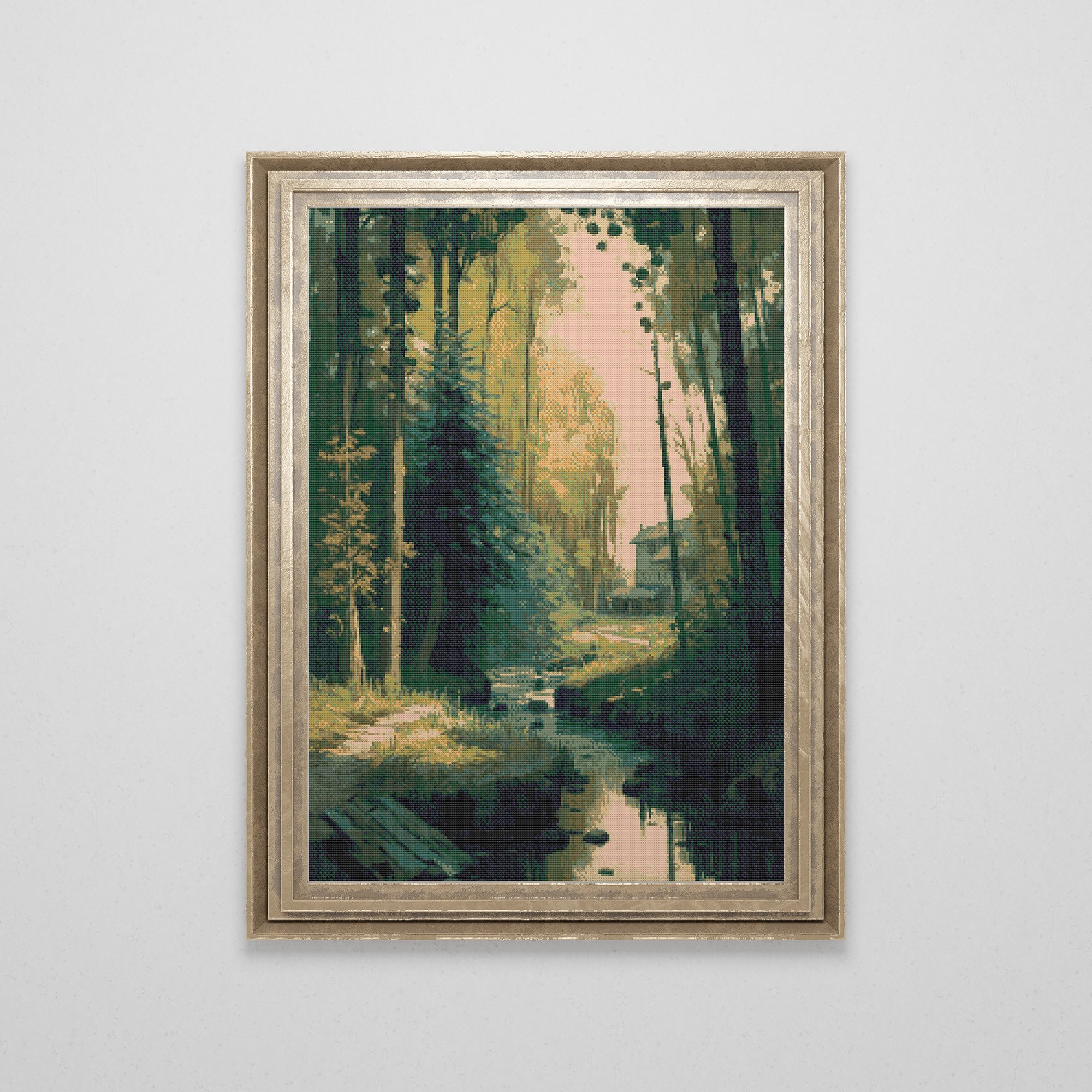 Forest River Cross Stitch Pattern Landscape Cross Stitch - Etsy