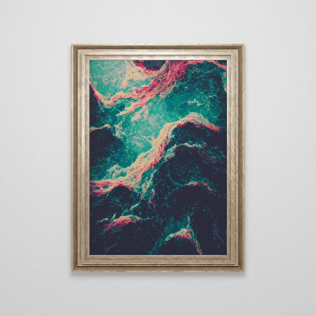 Color Waves Cross Stitch Pattern | Ocean Waves Patterns | Abstract ...