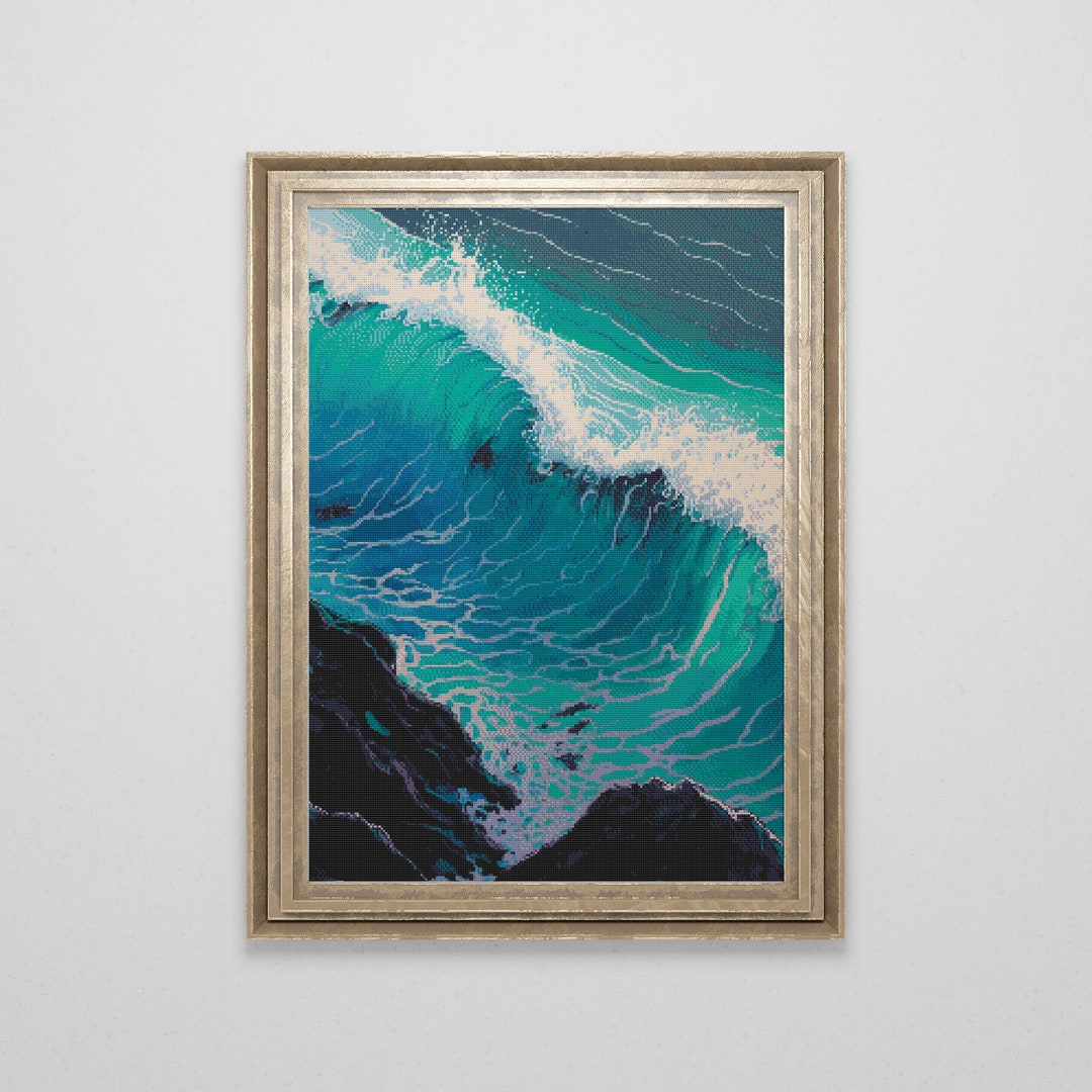 Ocean Waves Cross Stitch Pattern | Ocean Waves Patterns | Abstract ...