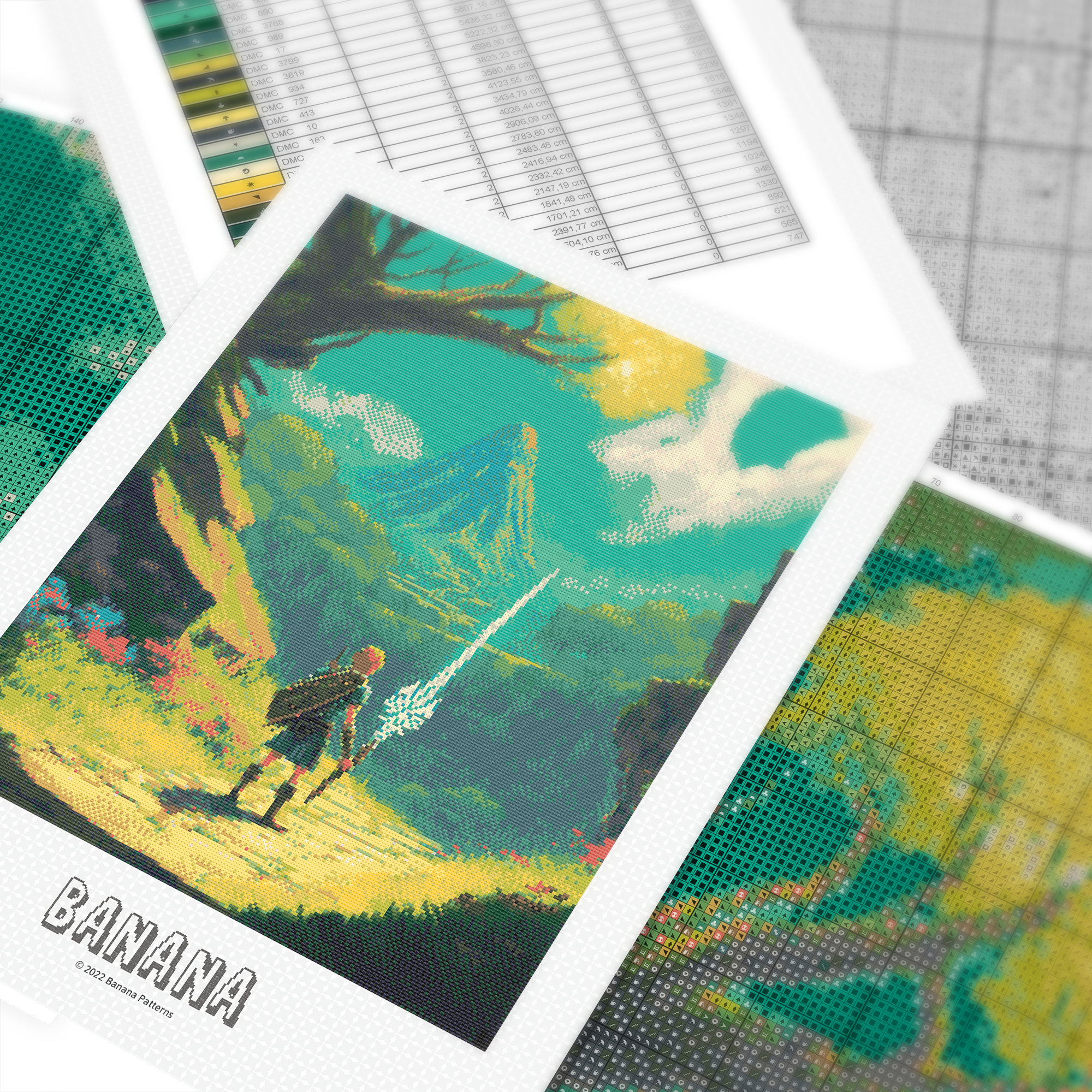 Zelda Inspired Cross Stitch Pattern BOTW Landscape Cross - Etsy