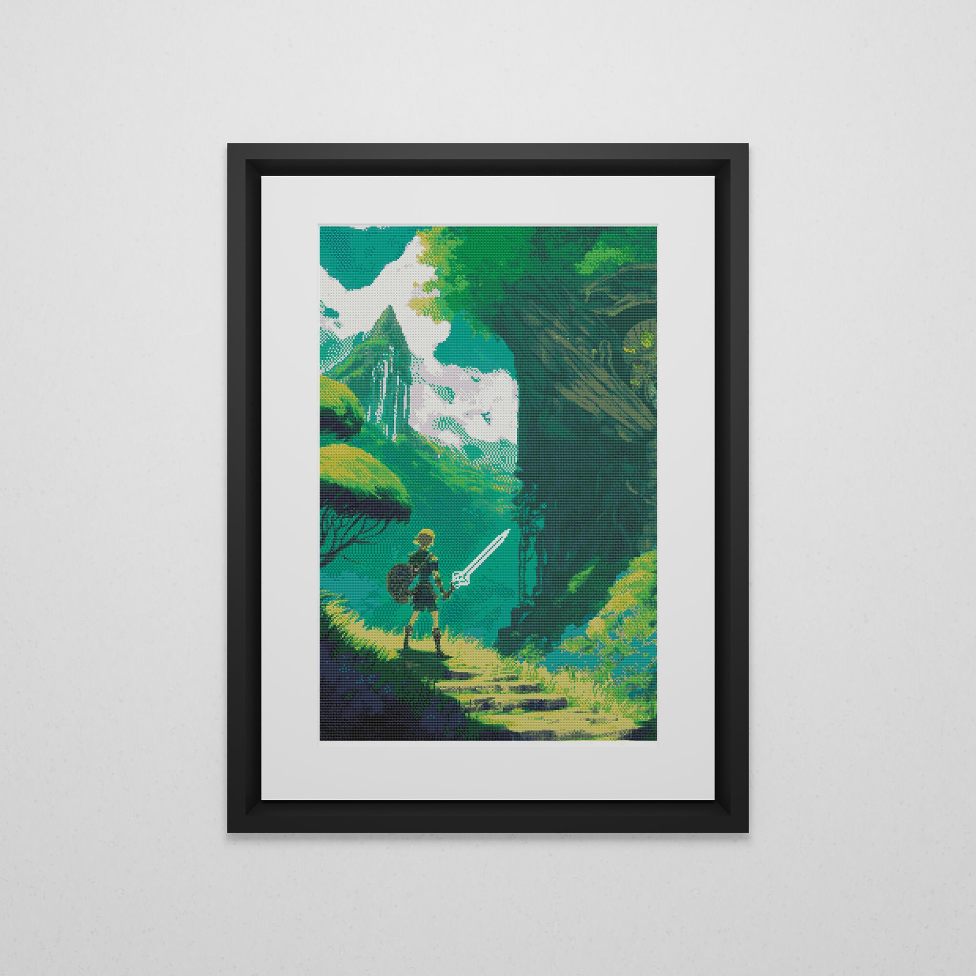 Zelda Inspired Cross Stitch Pattern BOTW Landscape Cross - Etsy