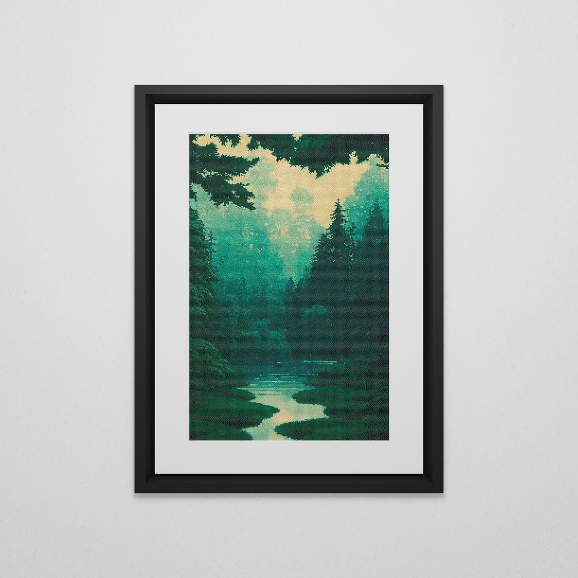 Dark Forest Cross Stitch Pattern Landscape Cross Stitch - Etsy