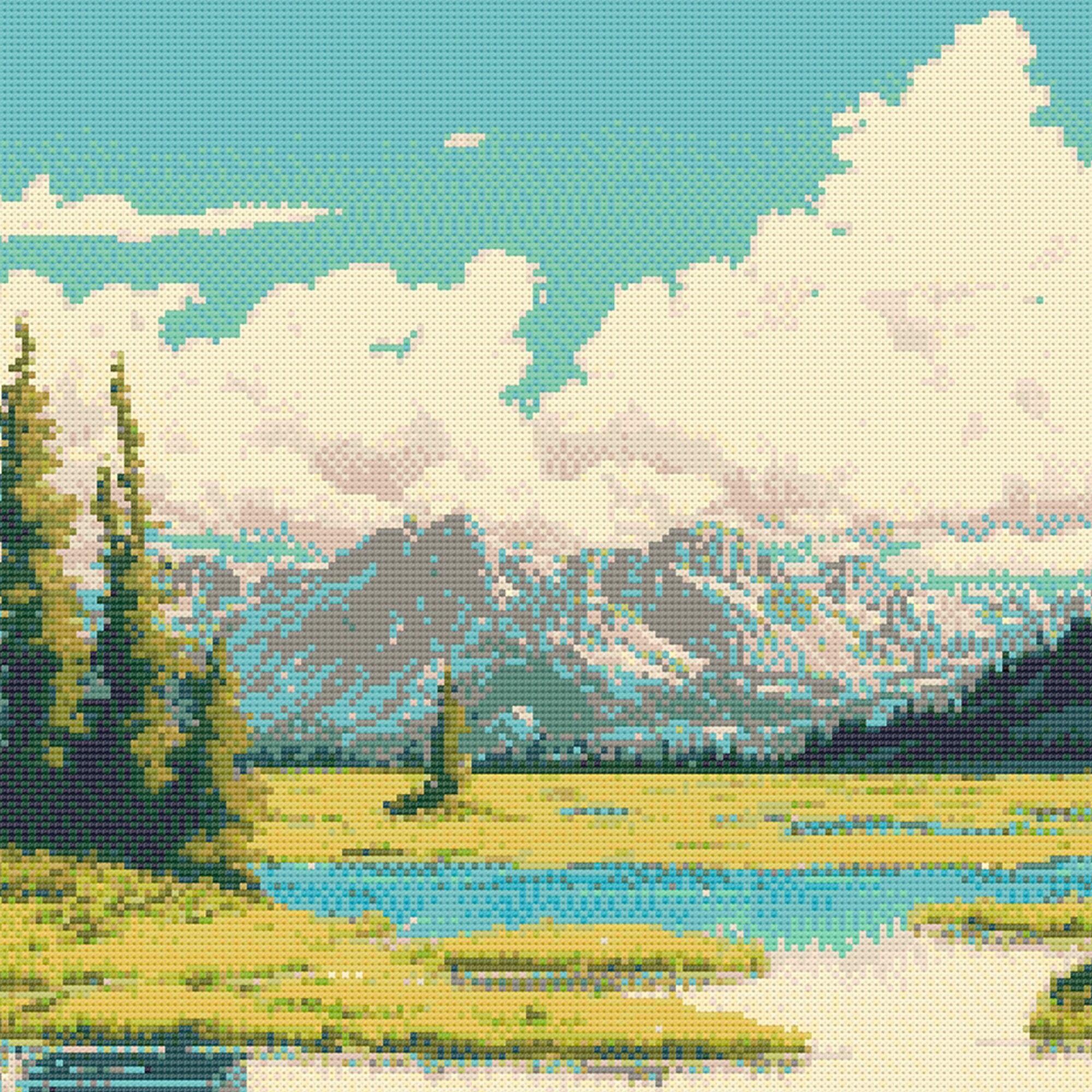 Mountain Swamp Cross Stitch Pattern Mountain Lake - Etsy