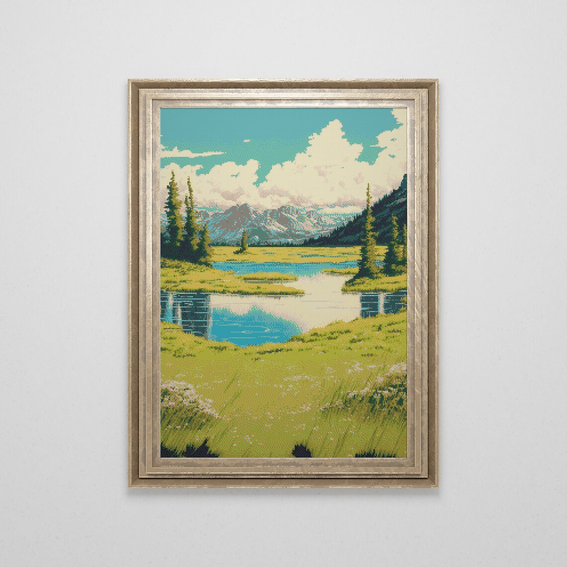 Mountain Swamp Cross Stitch Pattern Mountain Lake - Etsy