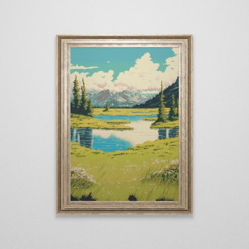 Mountain Swamp Cross Stitch Pattern Mountain Lake - Etsy