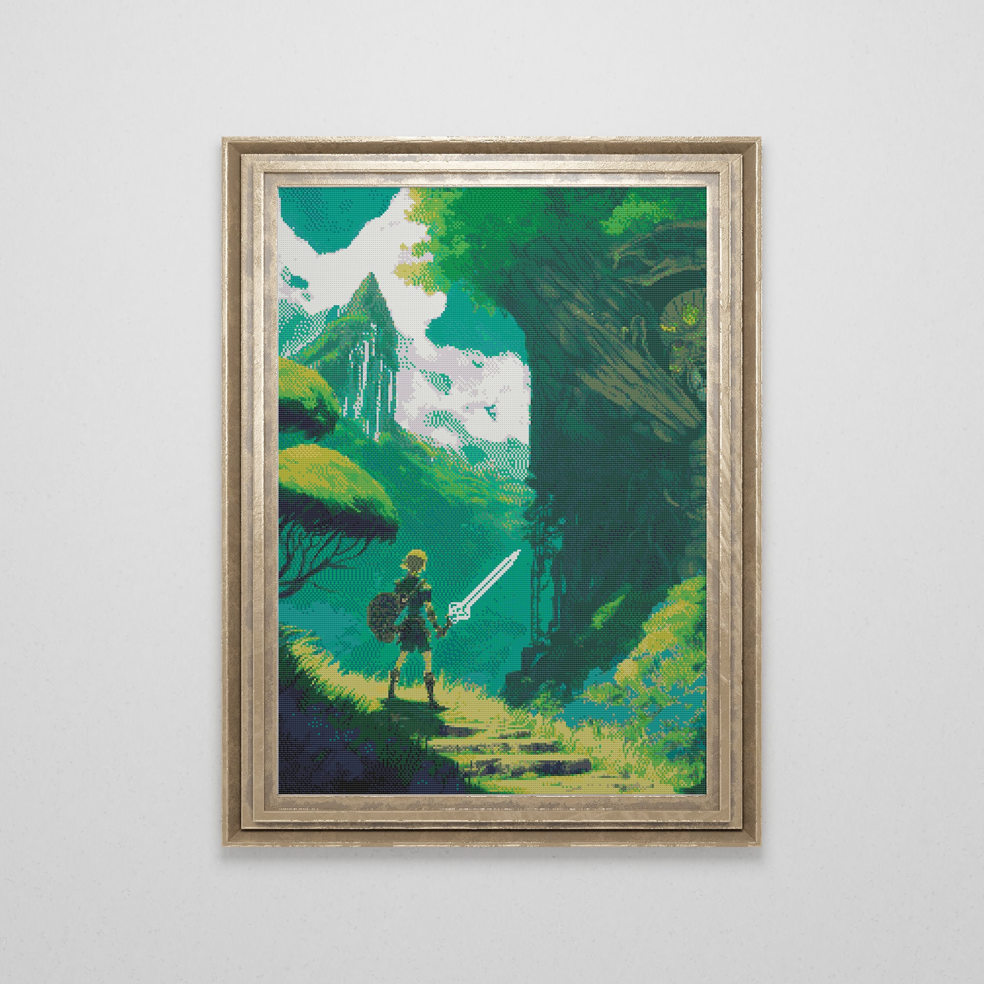 Zelda Inspired Cross Stitch Pattern BOTW Landscape Cross - Etsy