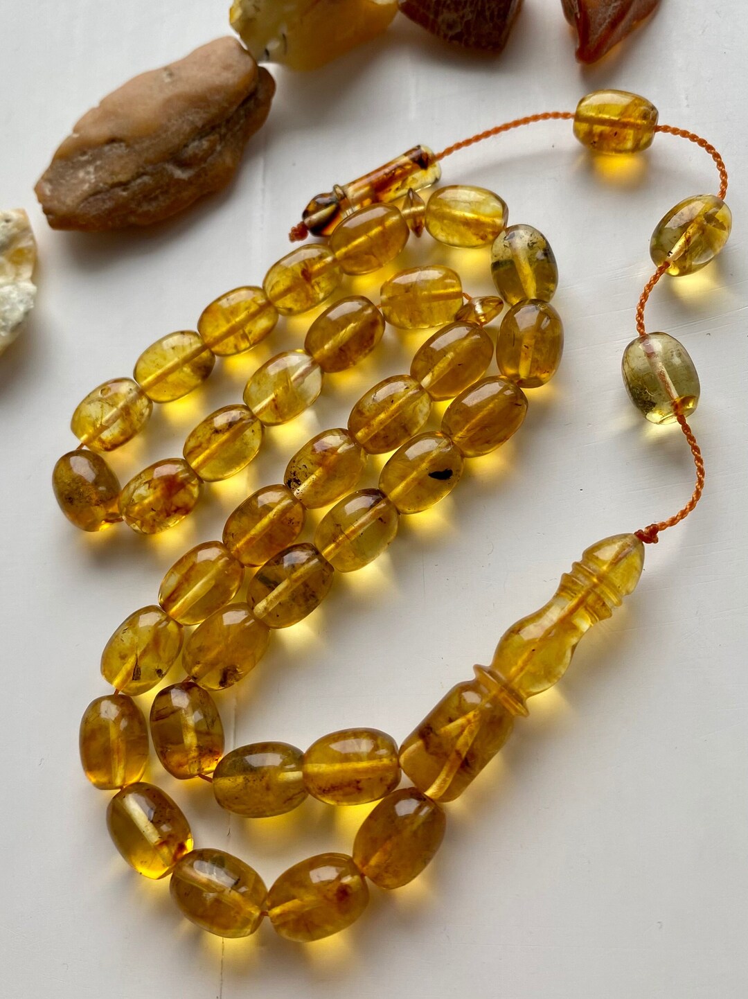 Natural Baltic Amber 20g. Honey Color Barrel 33 Beads Islamic - Etsy UK