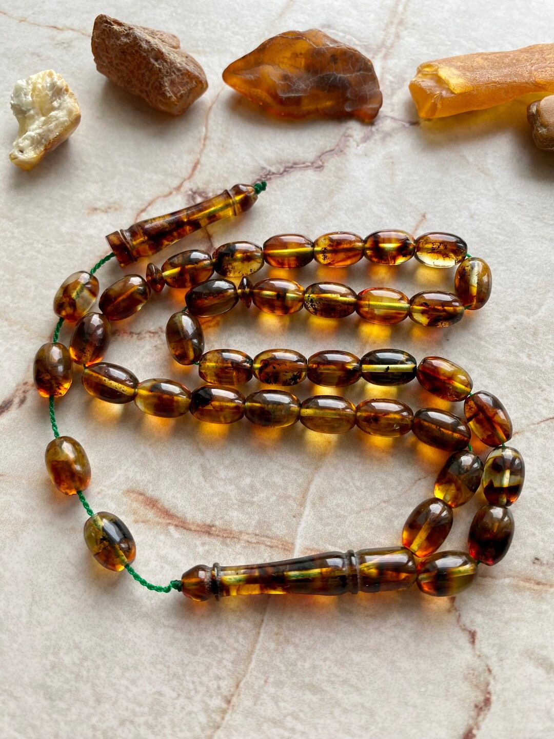 Natural Baltic Amber 20g. Barrel 33 Beads Islamic Prayer - Etsy