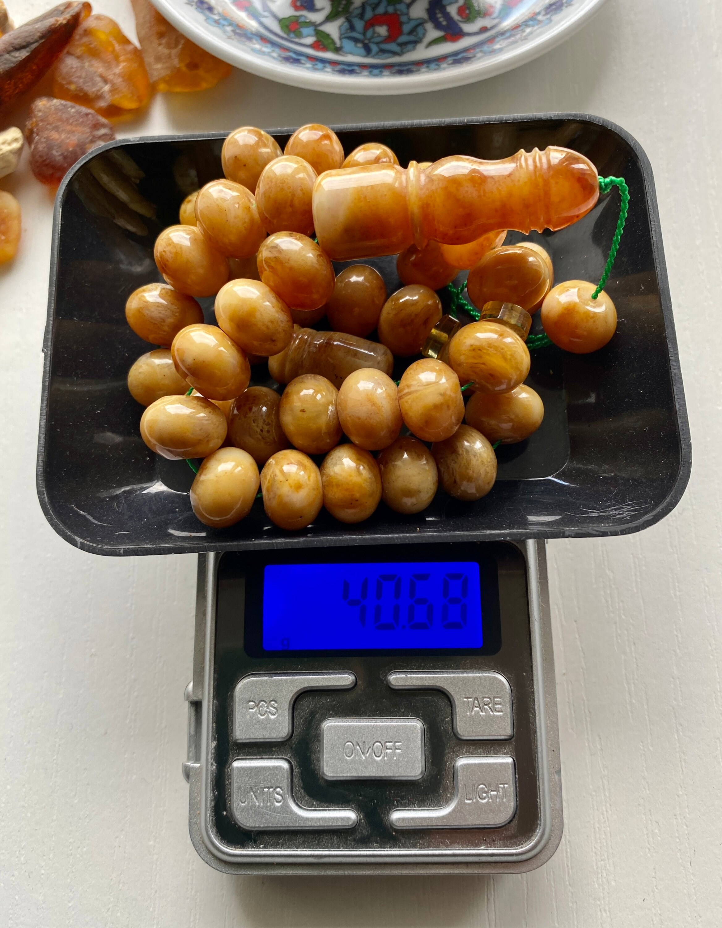 Antique Baltic Amber 40g. Islamic Prayer Rosary Tablet Beads - Etsy