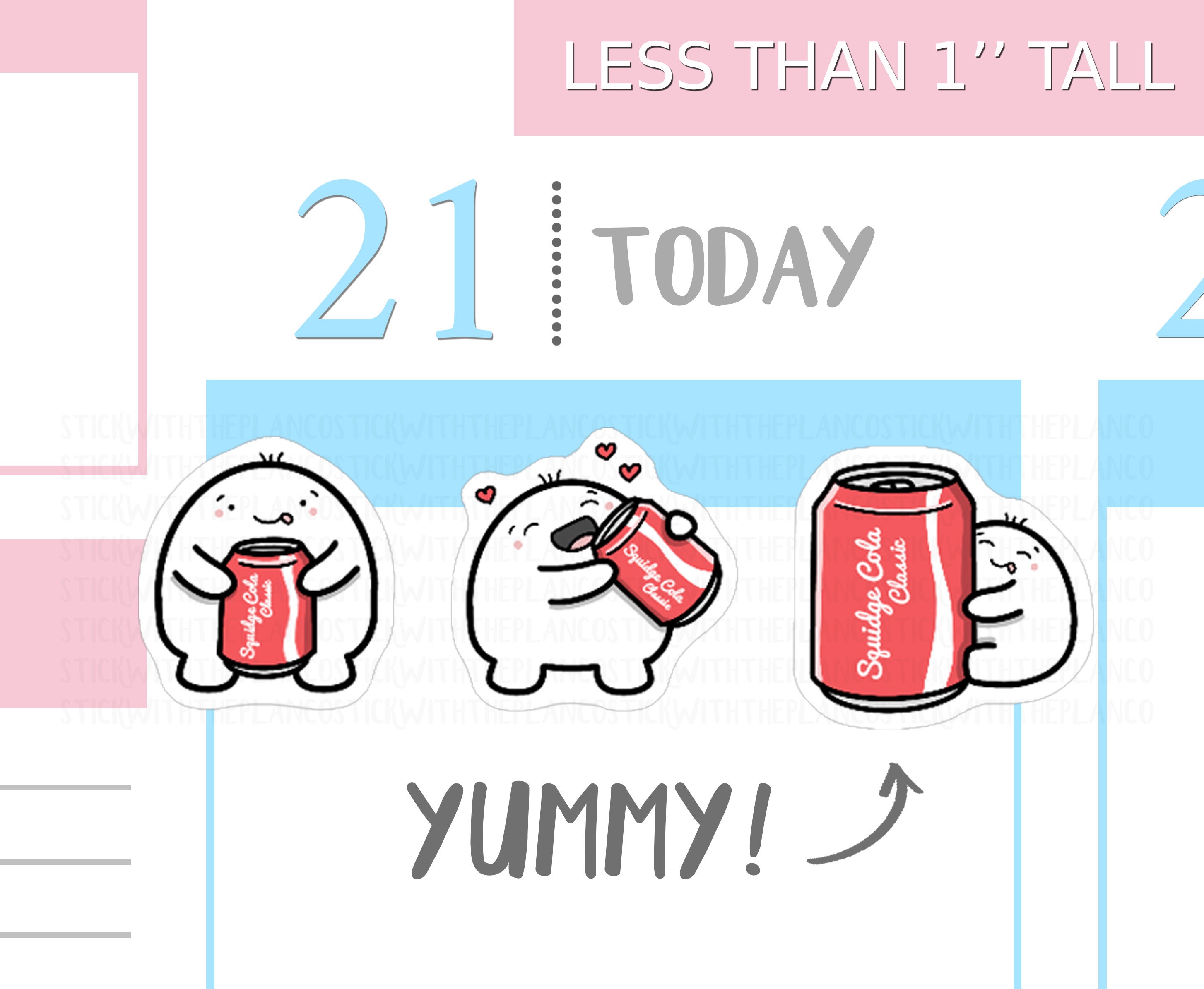 S_079 Soda Planner Stickers Fizzy Drink Stickers Emoti | Etsy