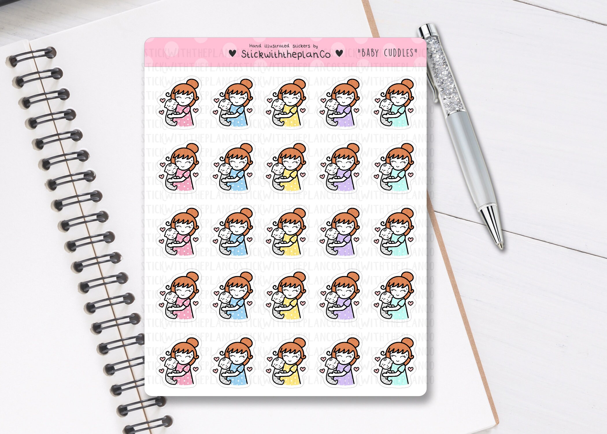 003 Baby Cuddles Planner Stickers Personalised Stickers - Etsy UK