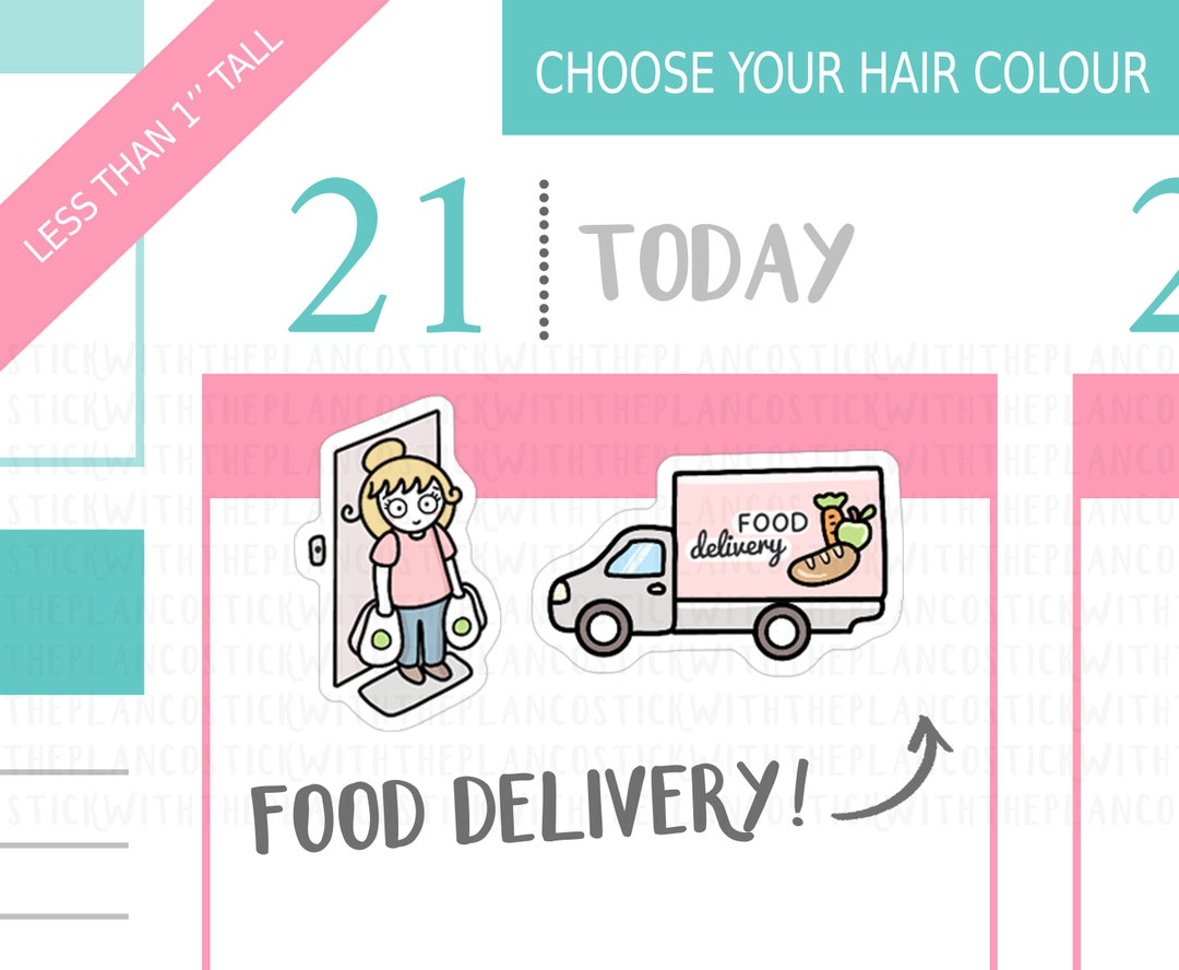 261 - Food Delivery Planner Stickers, Personalised Stickers, Cute ...