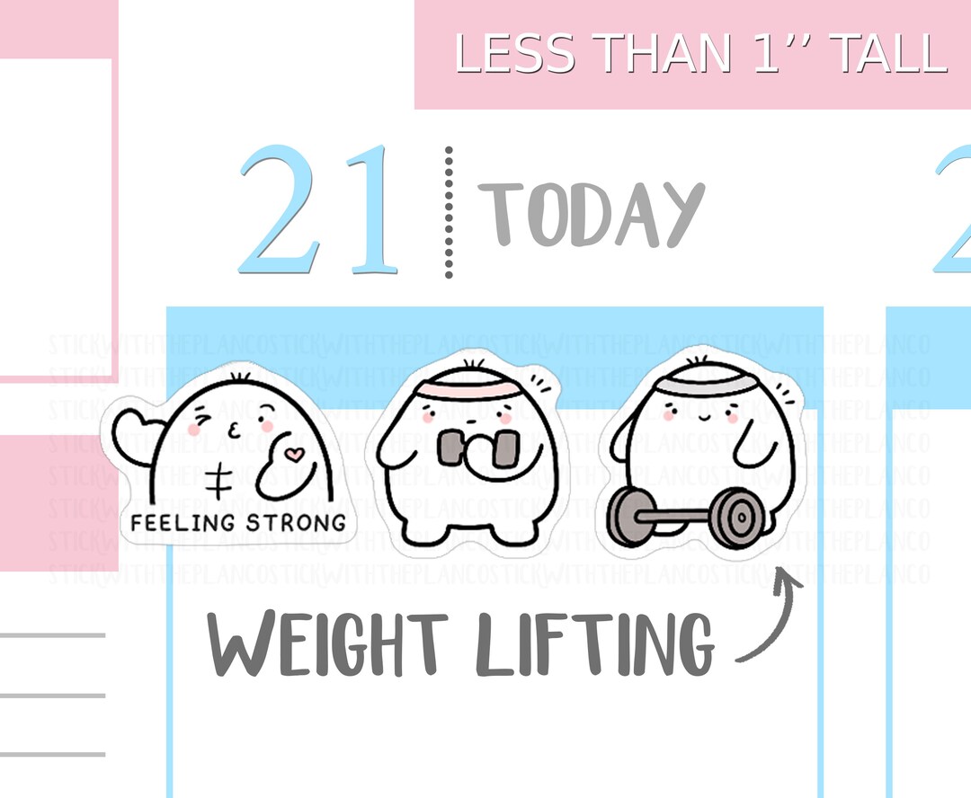 S_054 | Weight Lifting Planner Stickers, Workout Stickers, Emoti ...