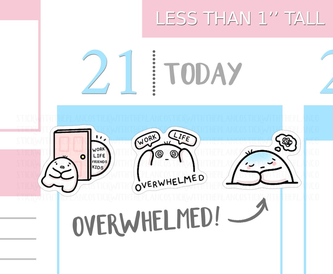 S_345 | Feeling Overwhelmed Planner Stickers, Decorative Stickers ...