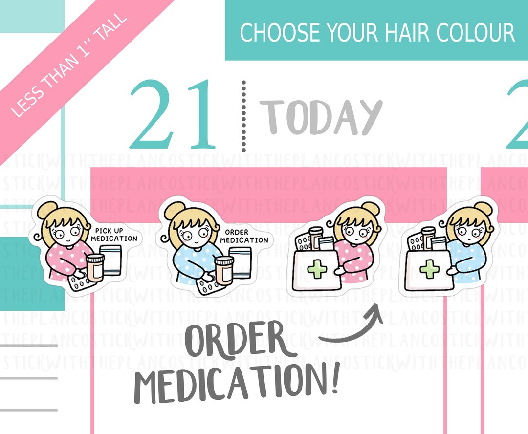 215 - Order Medication Planner Stickers, Personalised Stickers, Tracker ...