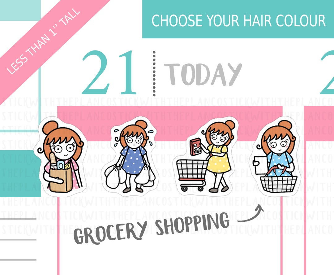 051 - Grocery Shopping Planner Stickers, Personalised Stickers ...