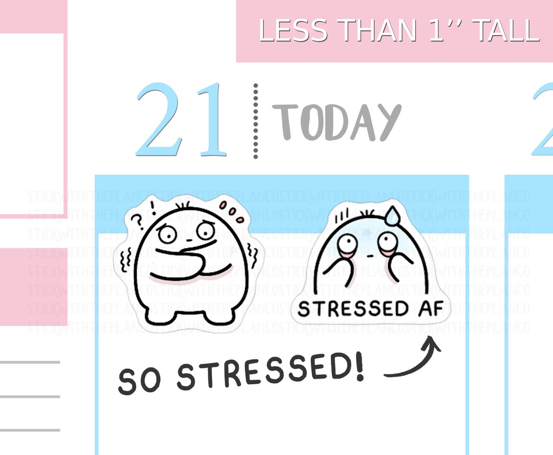 S_414 | Mega Stressed Planner Stickers, Mental Health Stickers, Emoti ...