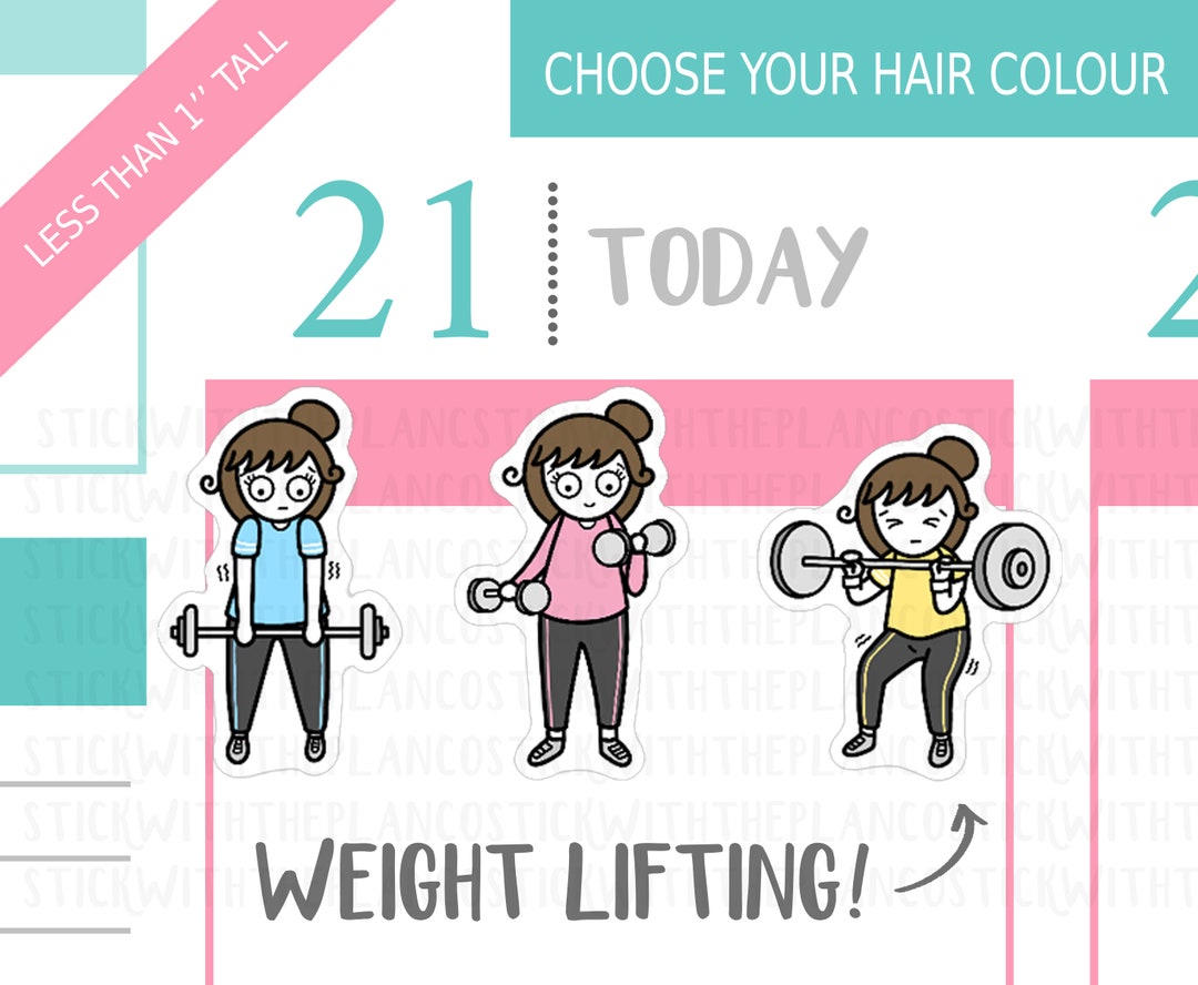 126 - Weight Lifting Planner Stickers, Personalised Stickers, Exercise ...