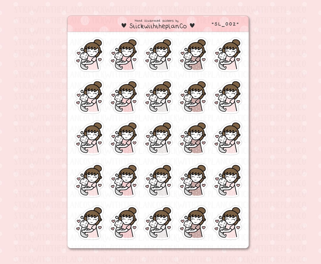 SL_002 - Baby Cuddles Planner Stickers, Character Stickers ...