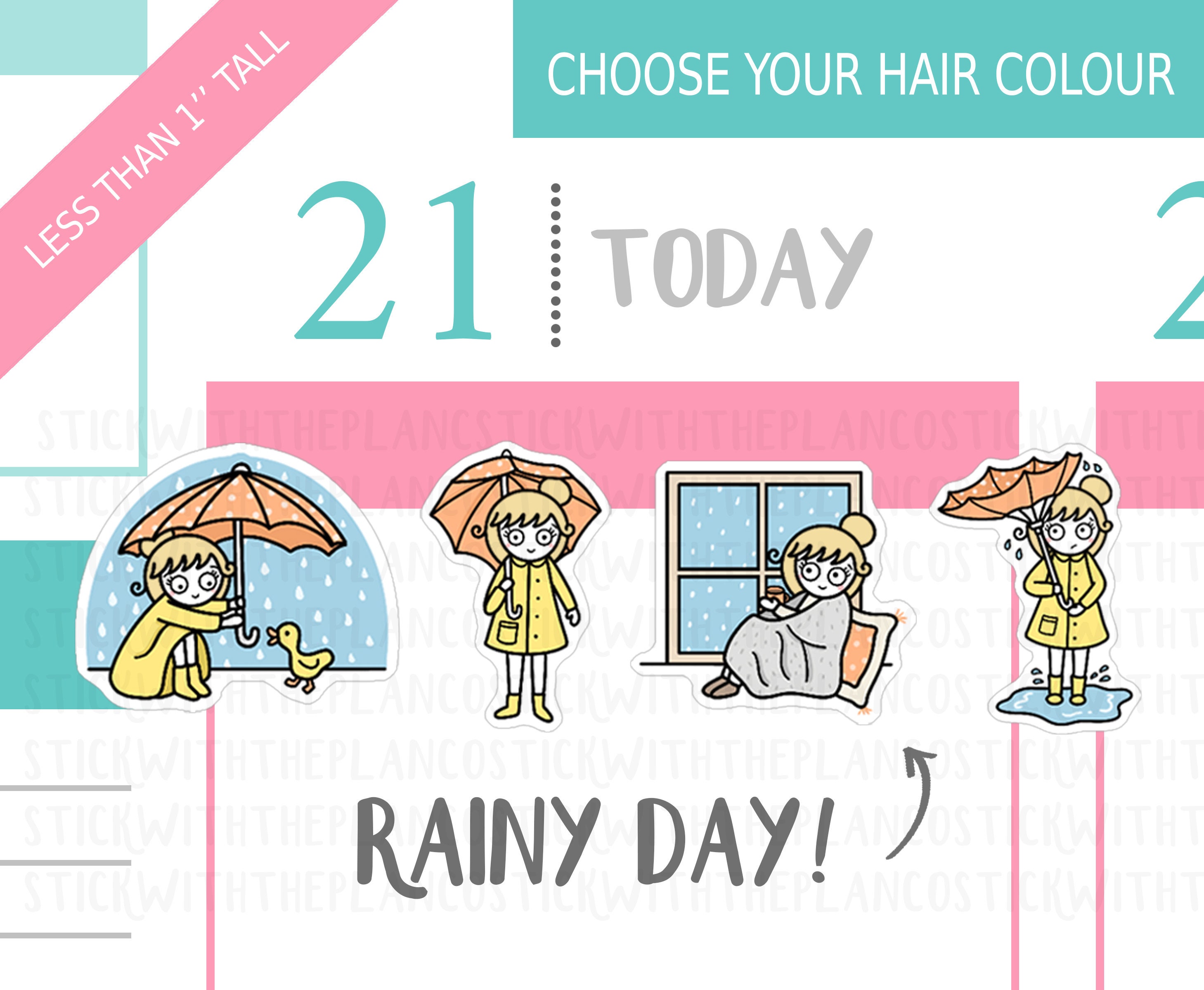 099 Cute Rainy Day Planner Stickers Personalized Stickers - Etsy