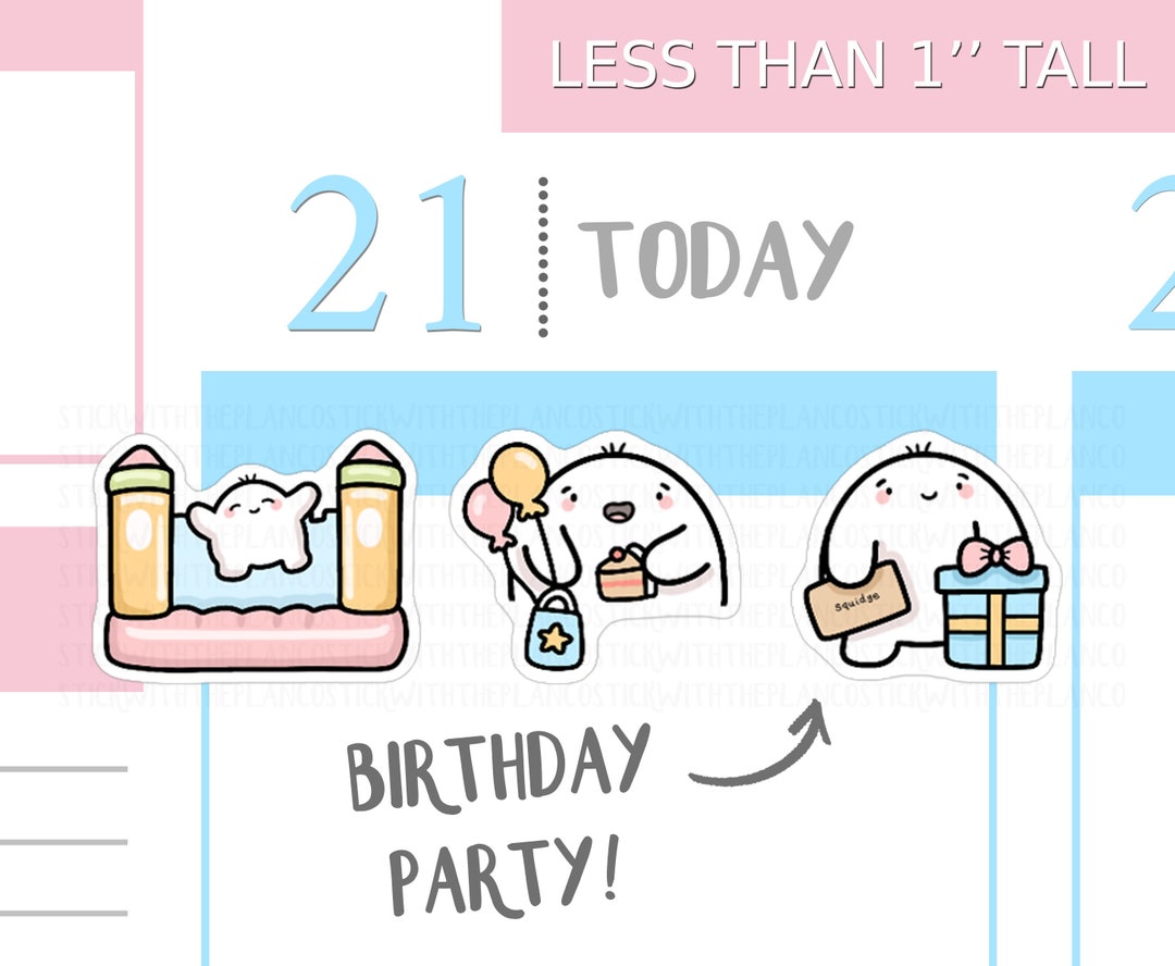 S_346 | Birthday Party Planner Stickers, Decorative Stickers, Tracker ...