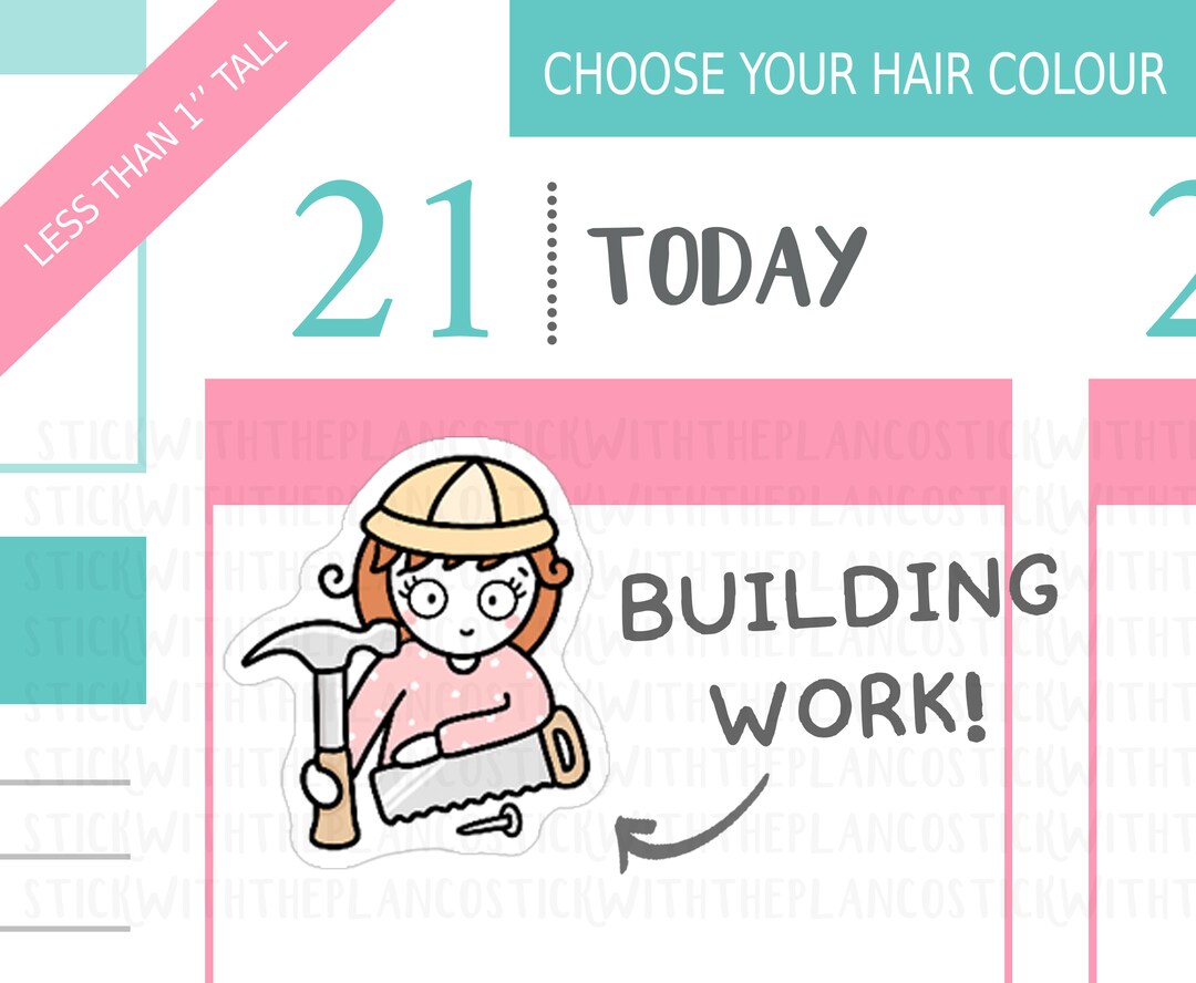 289 - Building Work Planner Stickers, Personalised Stickers ...
