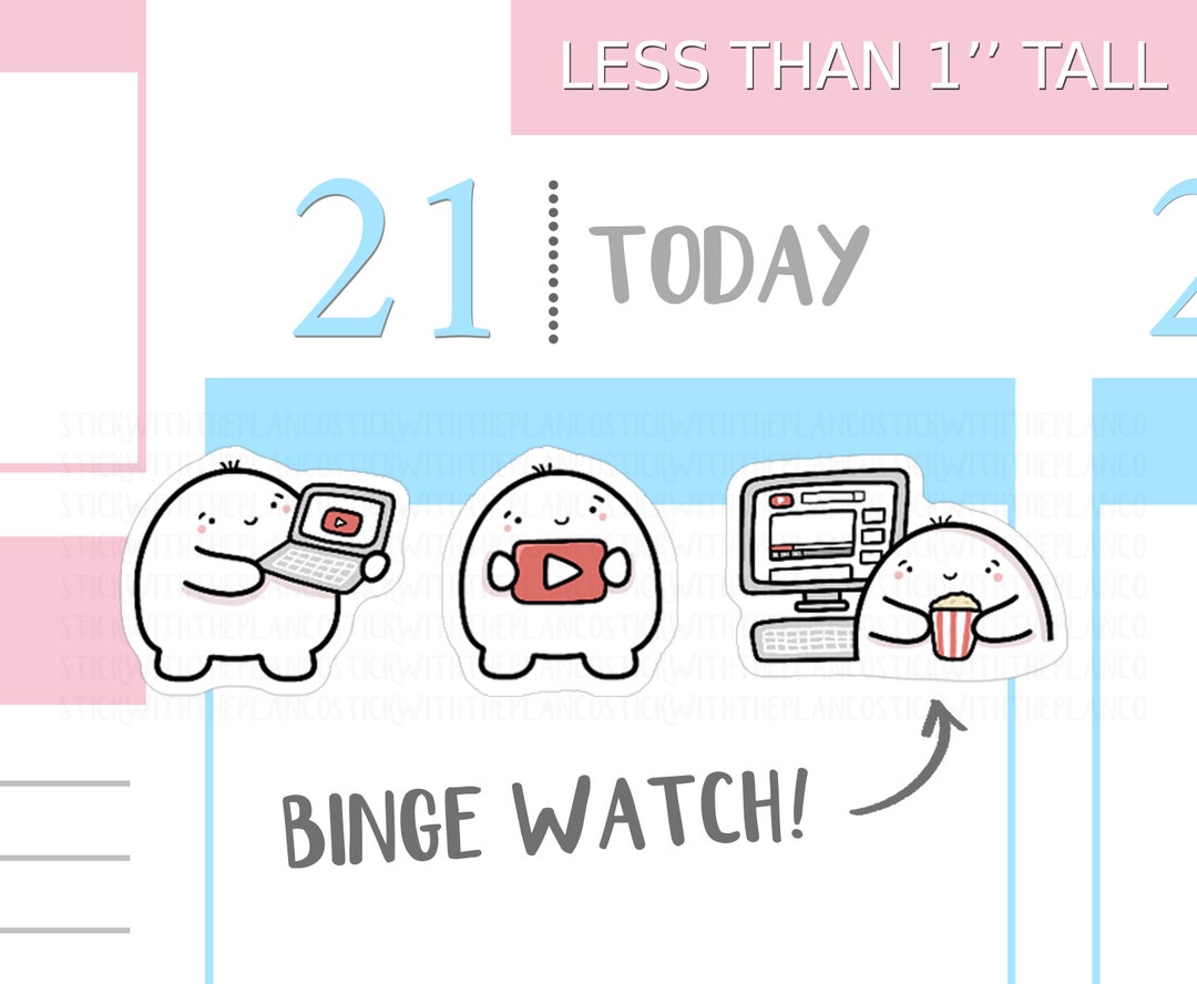 S_146 Binge Watch Youtube Stickers, Decorative Stickers, Tracker ...