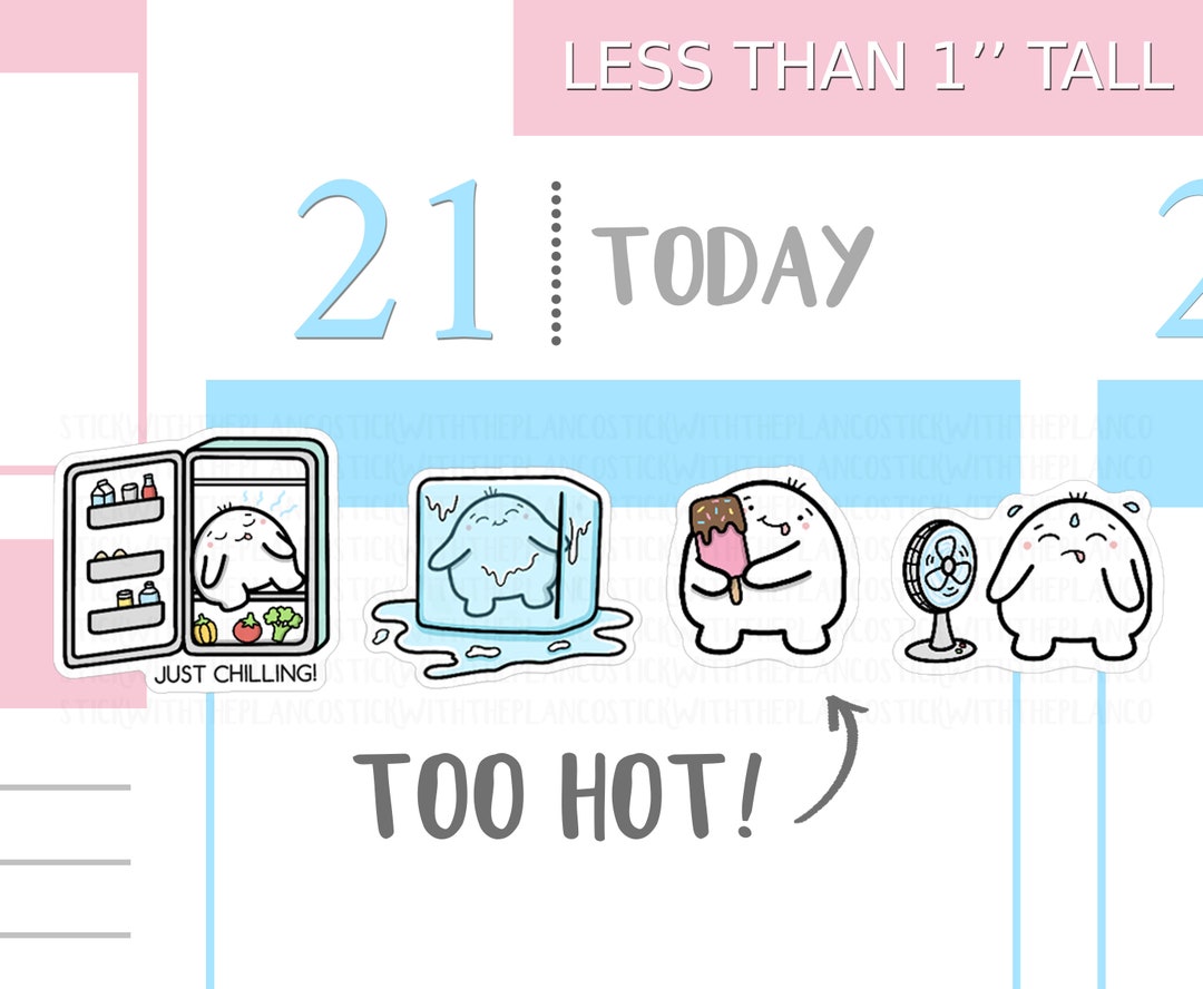 S_038 | Too Hot Planner Stickers, Summer Stickers, Ice Lolly Stickers ...
