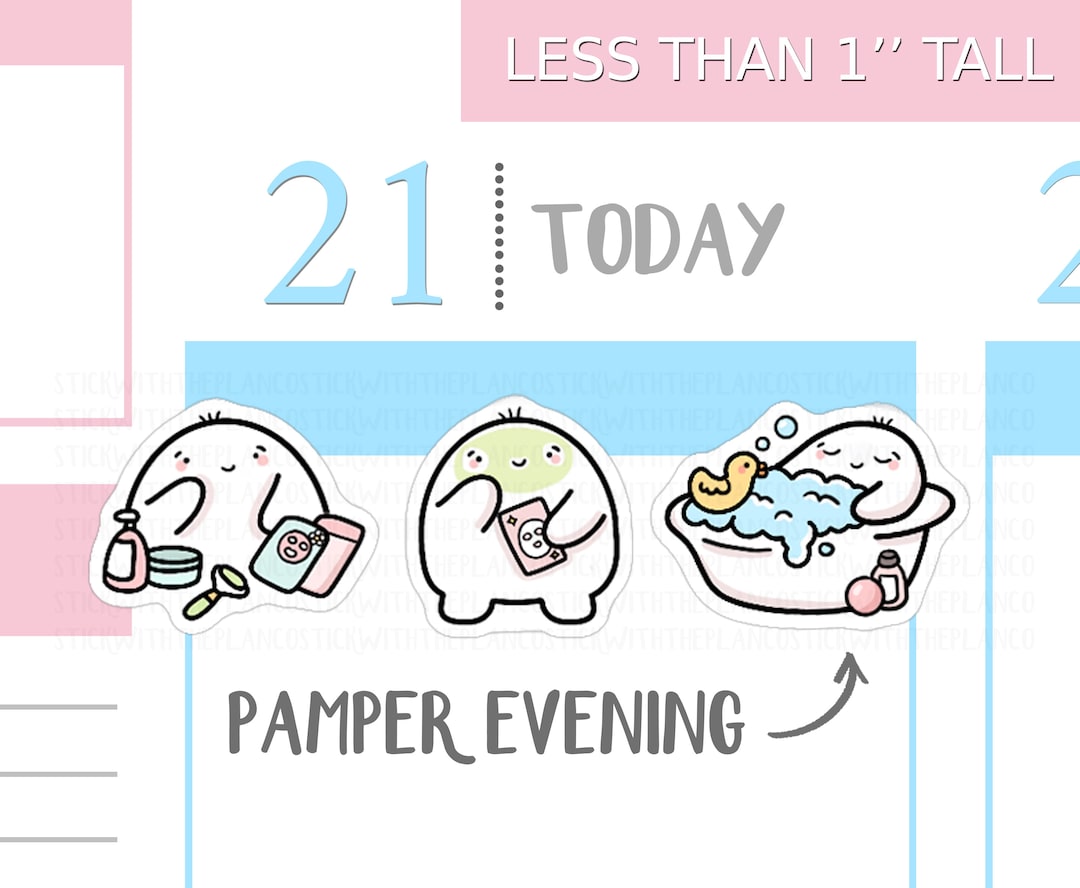 S_028 / Pamper Day Planner Stickers Self Care Stickers Emoti - Etsy España