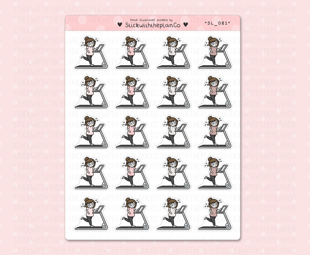 SL_081 - Running on Treadmill Planner Stickers, Character Stickers ...