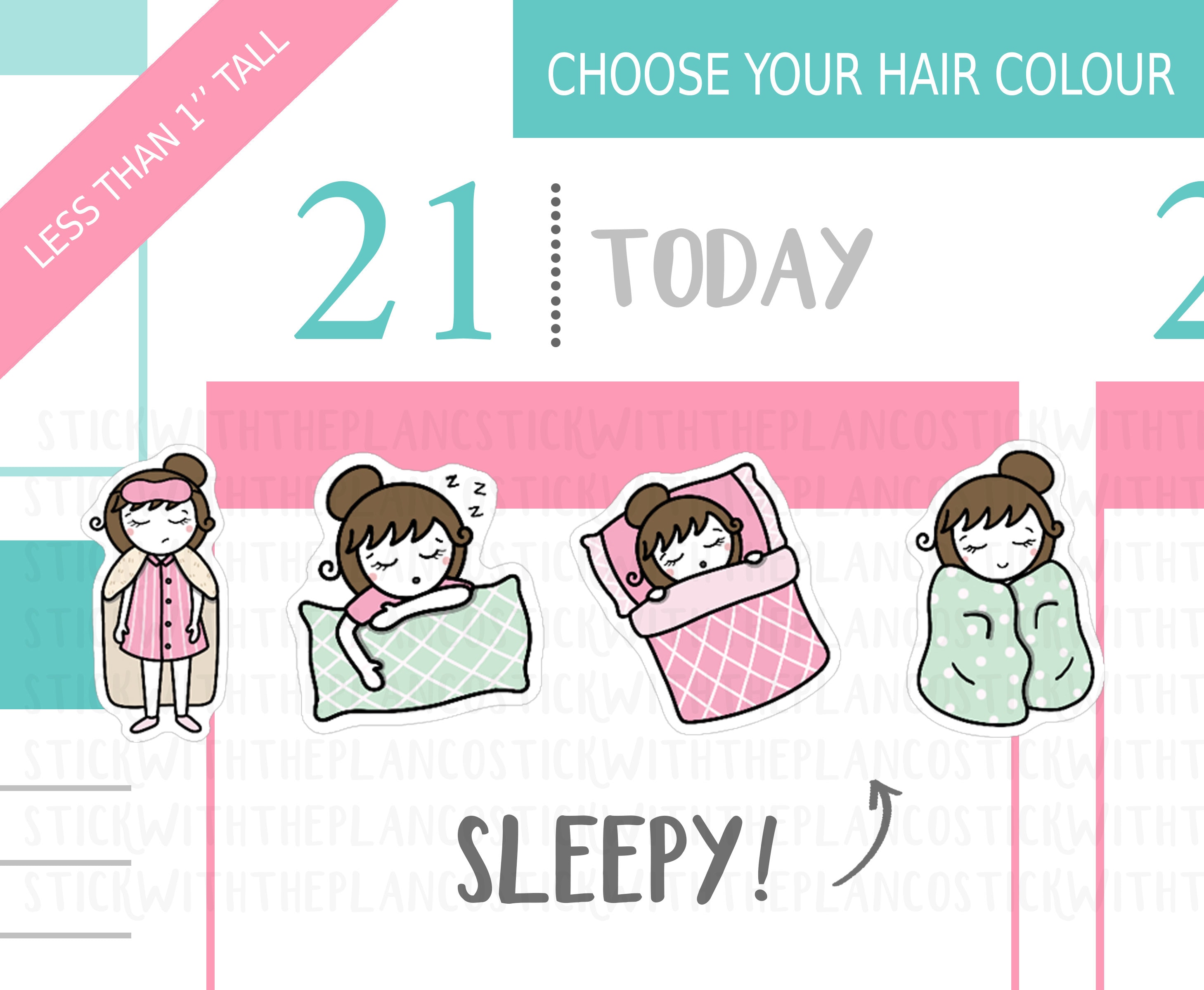 109 Sleep Planner Stickers Personalised Stickers Tired | Etsy