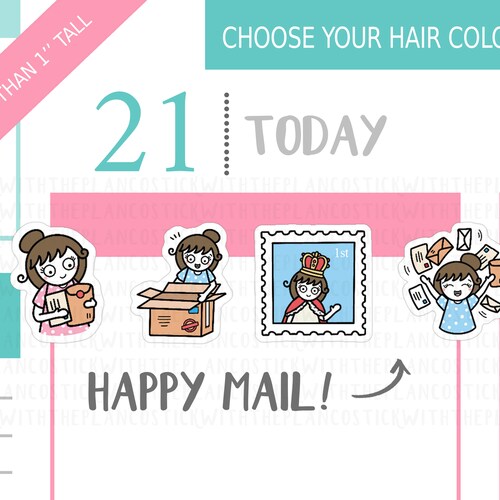Happy Mail Girls Post Mail Post Office Planner Stickers | Etsy
