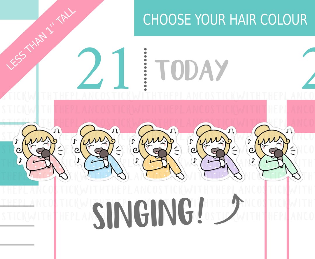 270 - Singing Planner Stickers, Personalised Stickers, Cute Planner ...