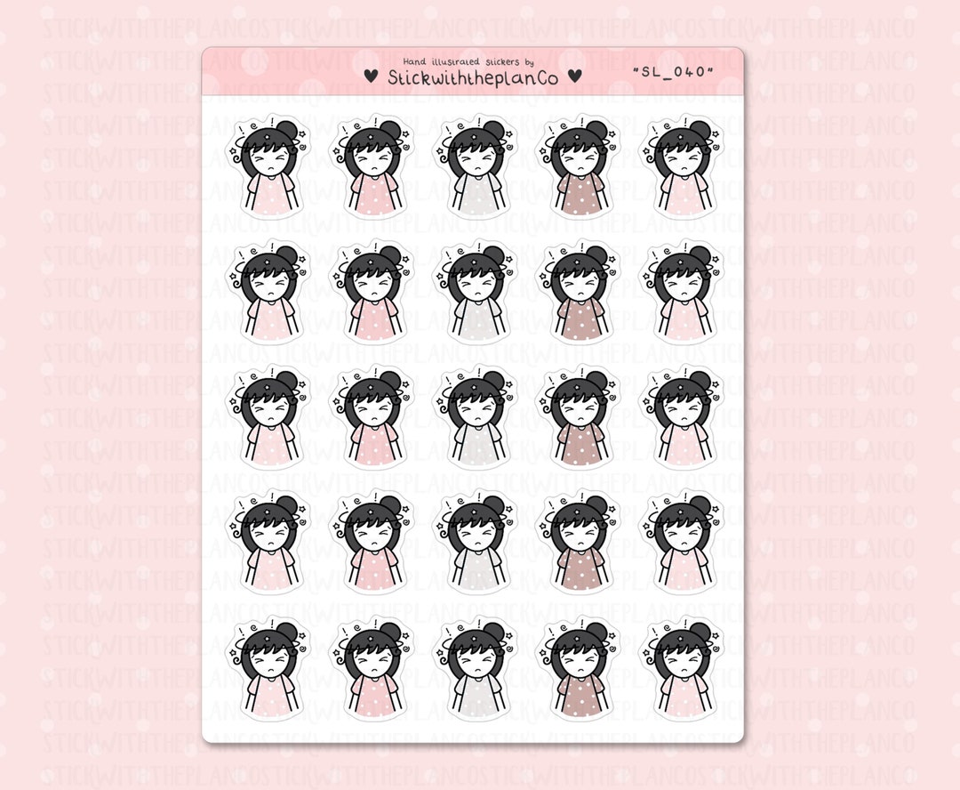 SL_040 - Headache and Migraine Planner Stickers, Character Stickers ...