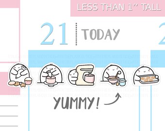 Brunette Girl Cooking Planner Stickers, Printed Stickers, Food Stickers ...