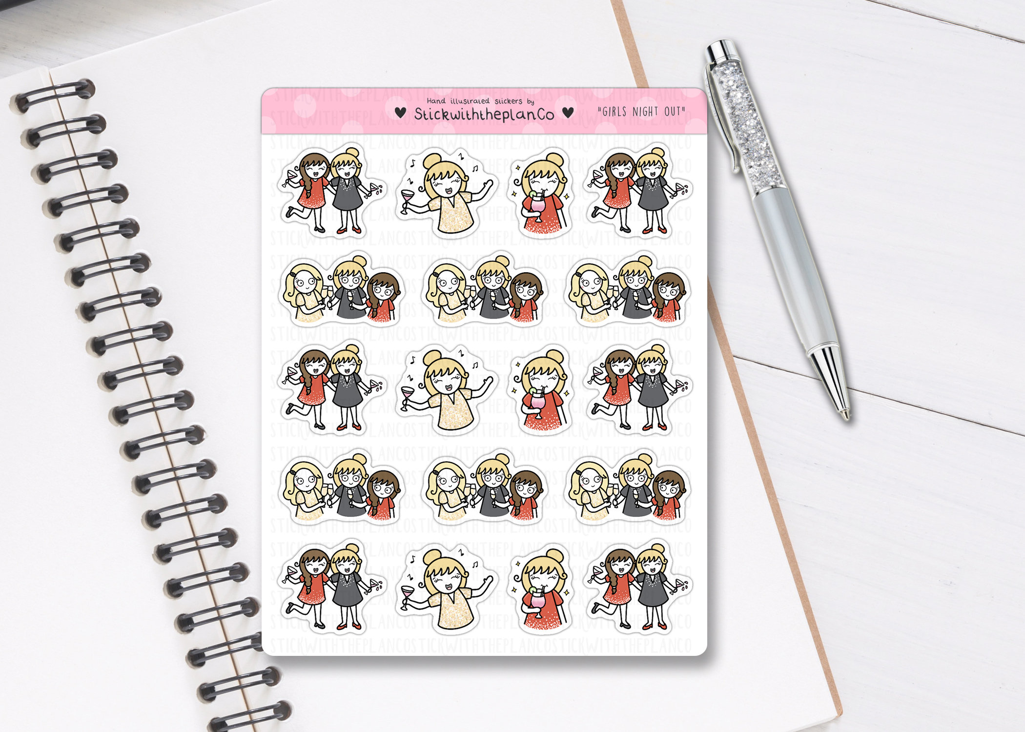 049 Girls Night Out Planner Stickers Personalised Stickers - Etsy