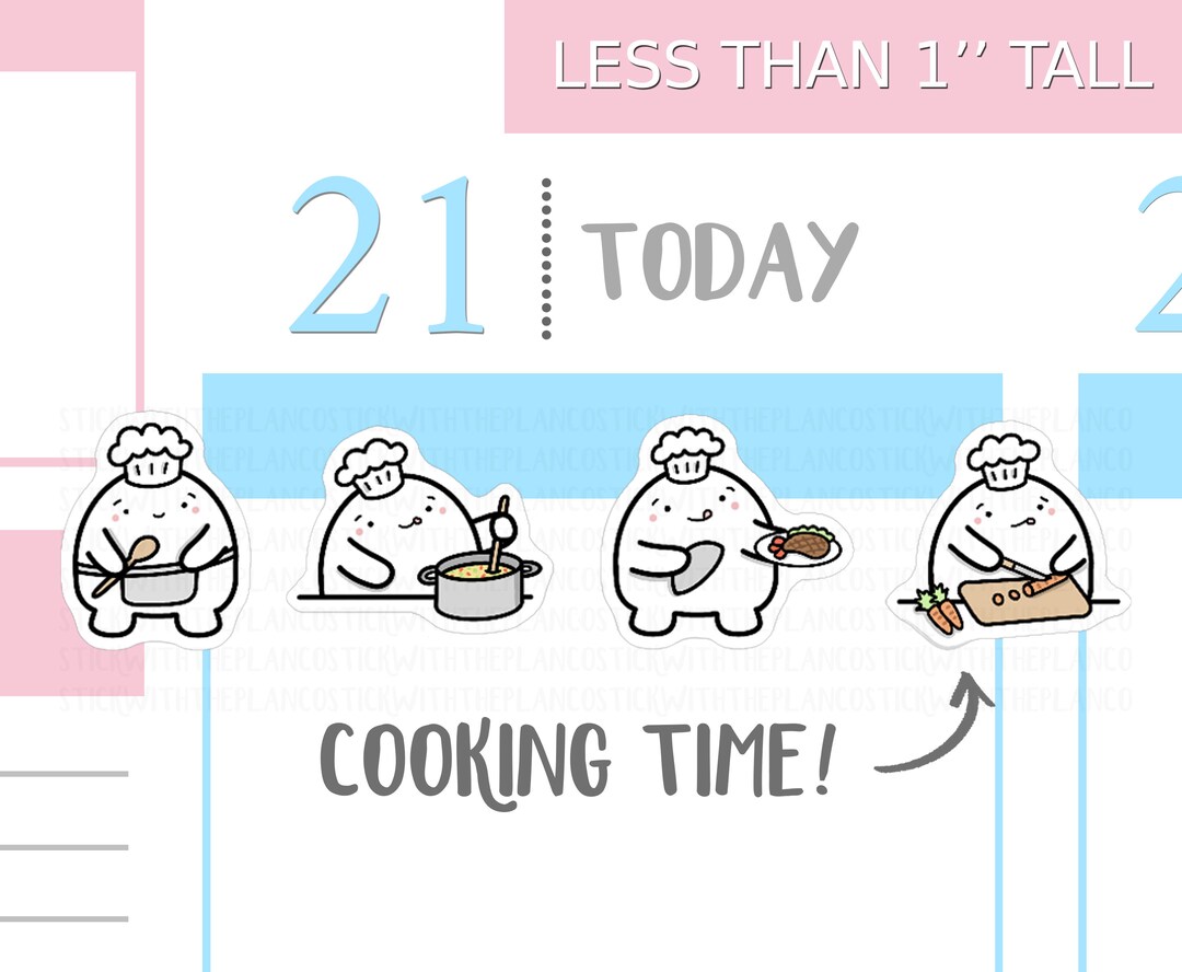 S_014 | Cooking Planner Stickers, Food Stickers, Emoti Stickers, Meal ...