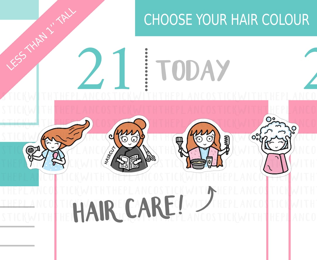 053 - Hair Care Planner Stickers, Personalised Stickers, Haircut ...