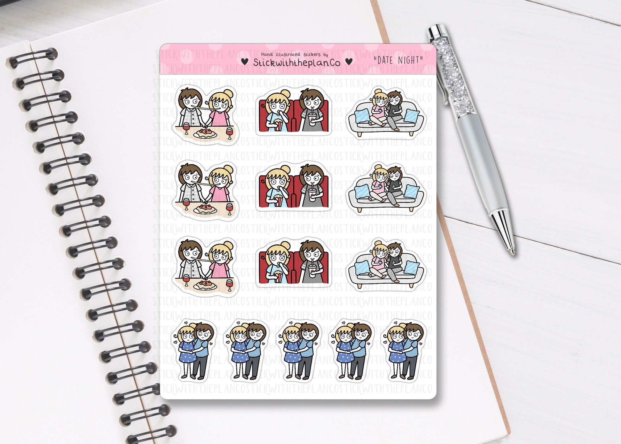 027 - Date Night Planner Stickers, Personalised Stickers, Love Stickers ...