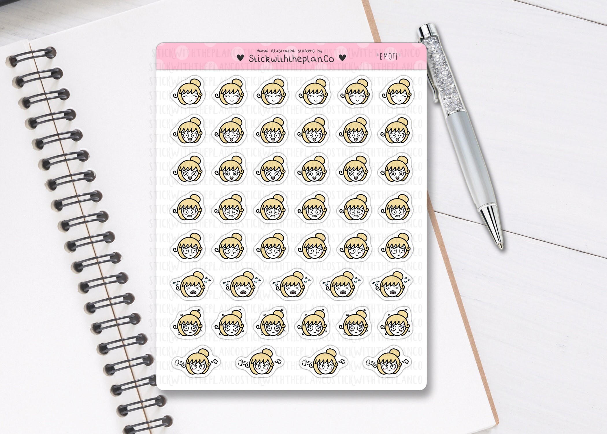 043 - EMOTI Planner Stickers , Personalized Stickers, Expression ...
